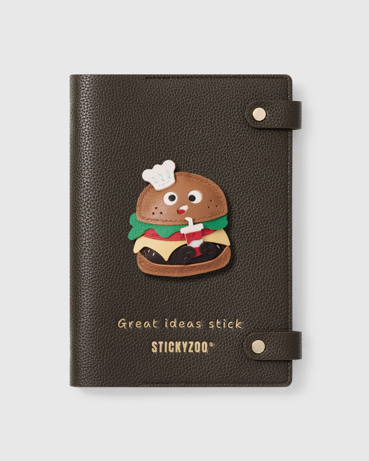 STICKY ZOO – leather notebook burger design – handmade gift for ...