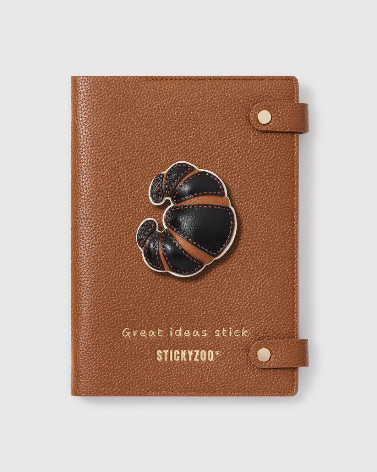 leather notebook croissant design – handmade gift for journaling lovers ...