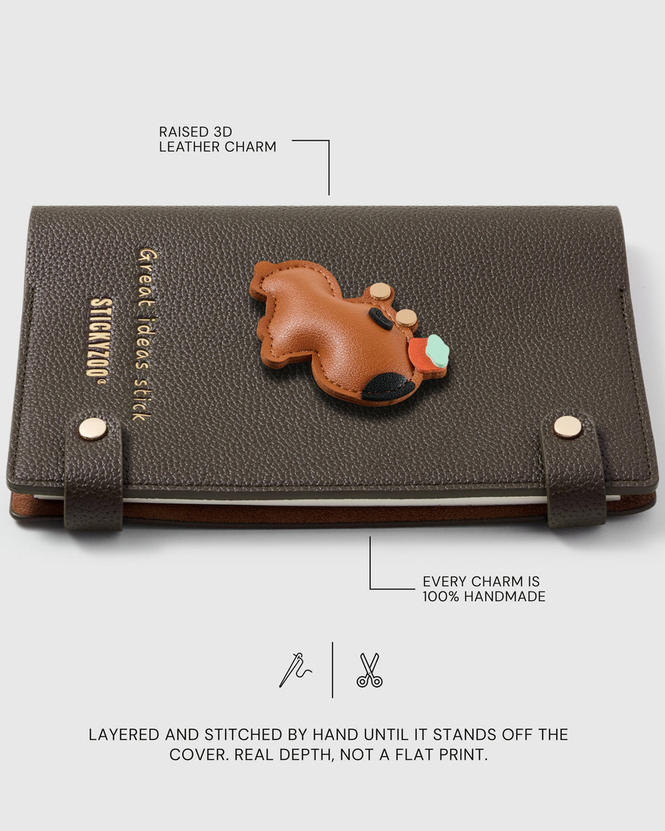 Capybara Leather Notebook — Handmade Refillable A5 Diary – STICKYZOO®