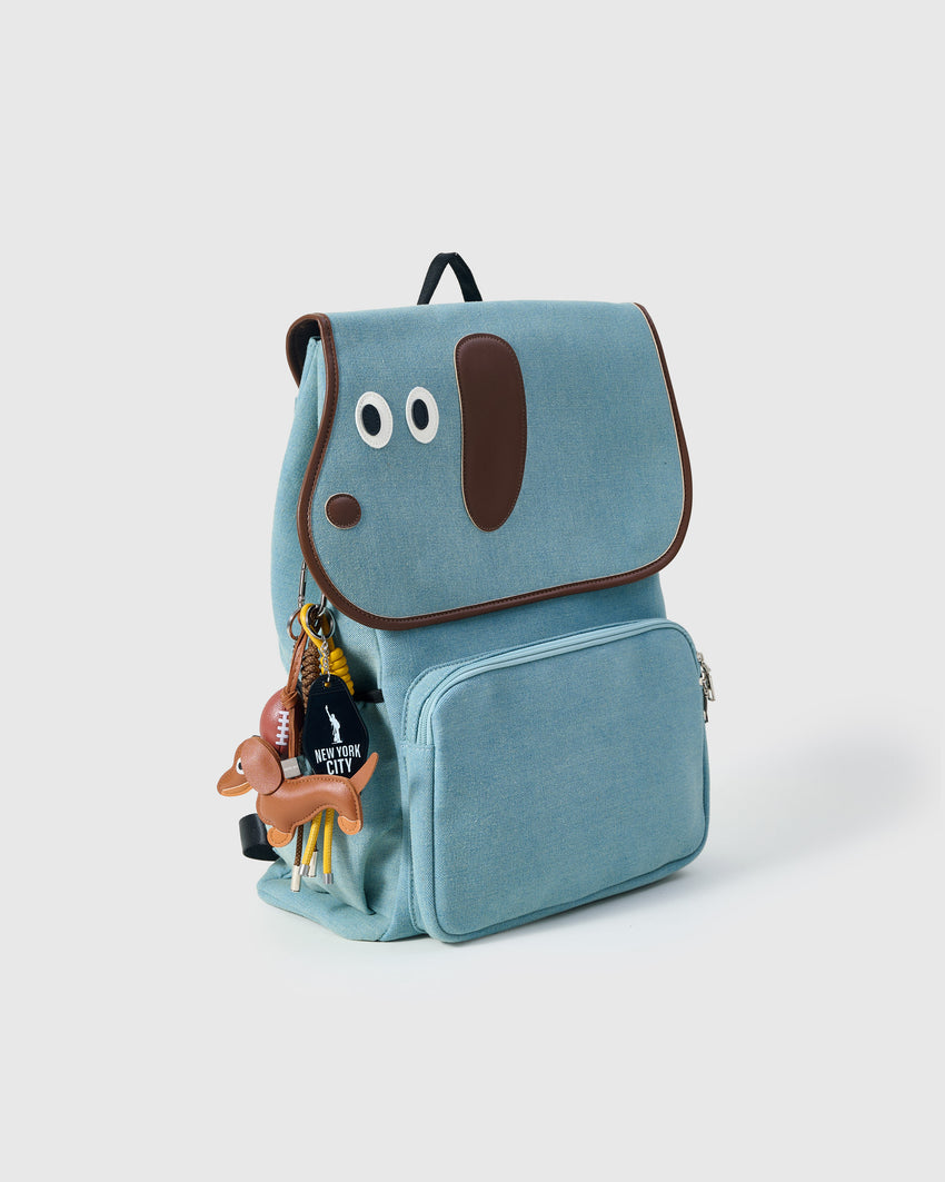Sticky Zoo® - Blue Dachshund Backpack + Free Charm Set - Dog Backpack ...