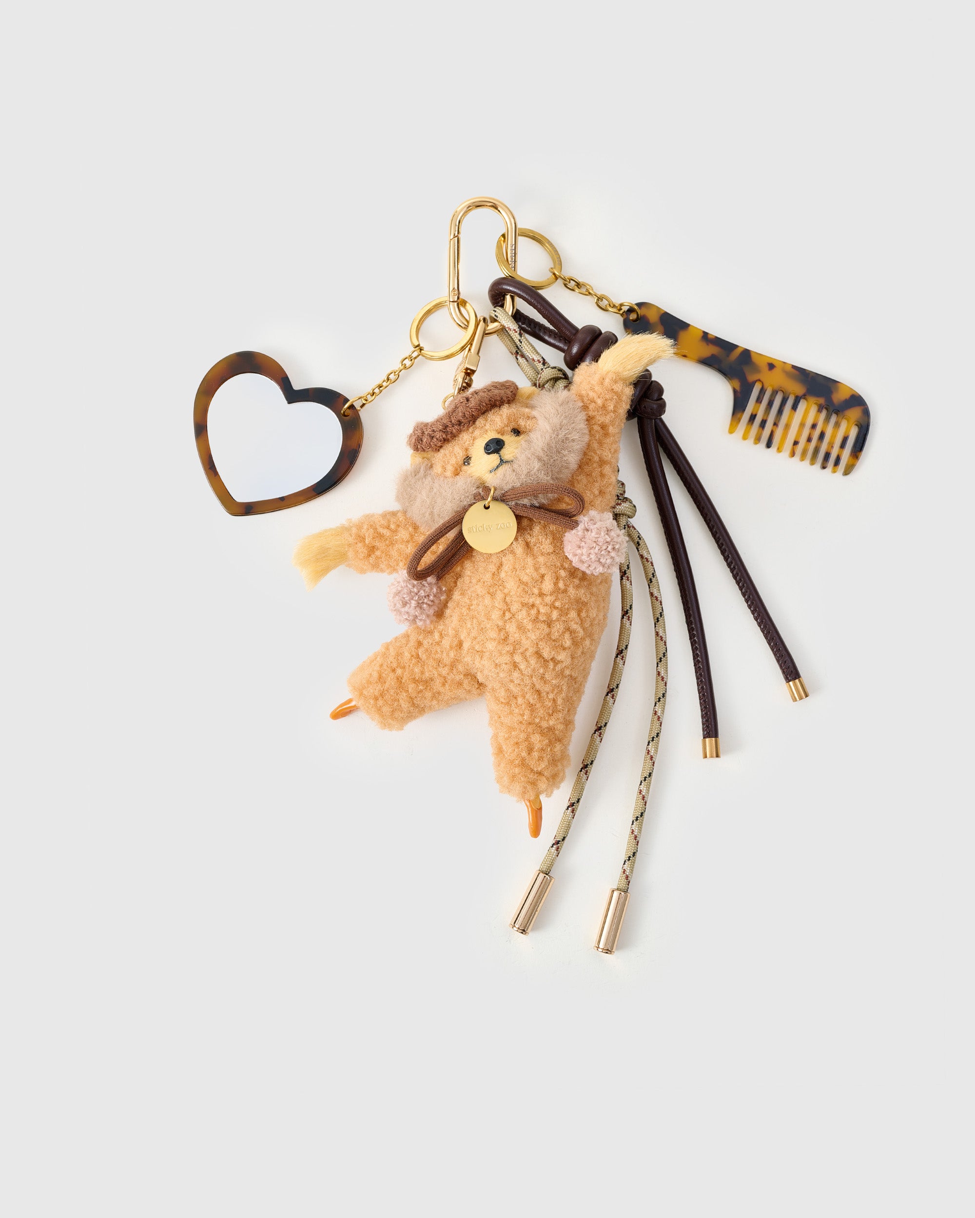 Sticky Zoo® - Teddy Heart Mirror Bag Charm & Keychain – Handmade Bear ...