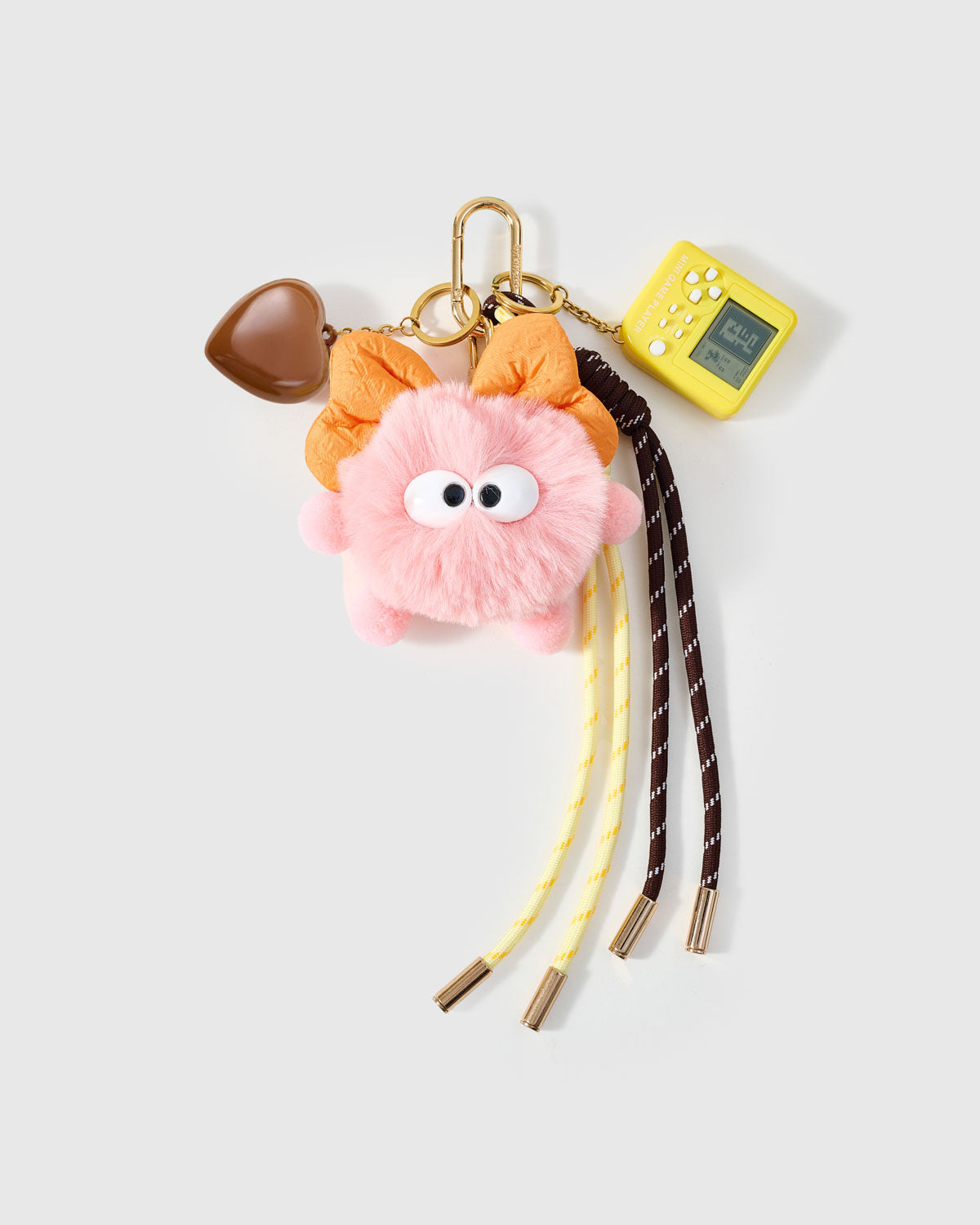 Pink Plush Bag Charm with Mini Game & Chocolate Heart – Handmade Gift ...