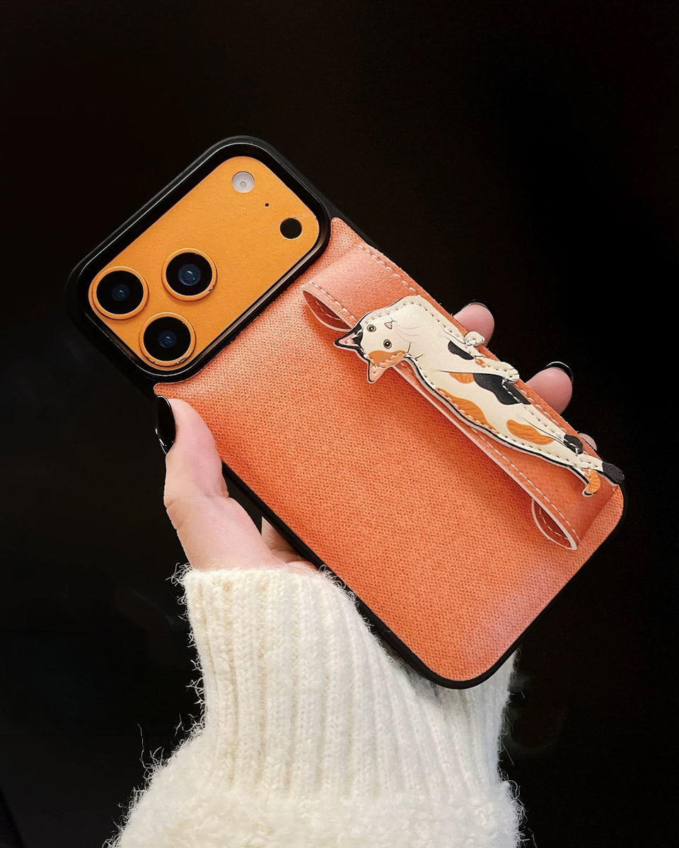 iPhone Phone Case Orange Cat Wallet MagSafe Card – STICKY ZOO®