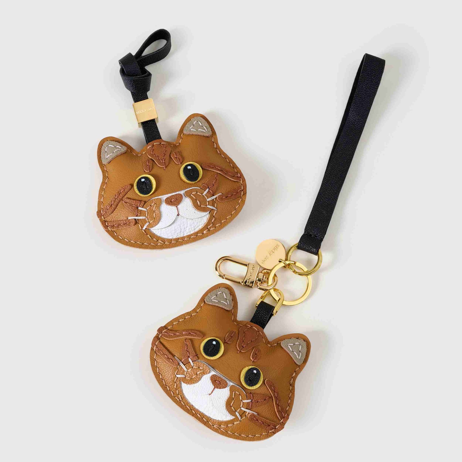 Sticky Zoo® Leather Bag Charms & Keychains – Handmade Leather with 18K ...